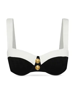 L'Agence Alexandria Color Blocked Bikini Top - Black