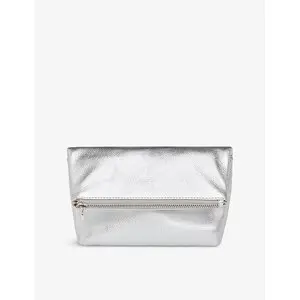Whistles Cecilia Fold-over Leather Makeup Bag