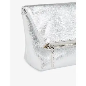 Whistles Cecilia Fold-over Leather Makeup Bag