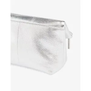 Whistles Cecilia Fold-over Leather Makeup Bag