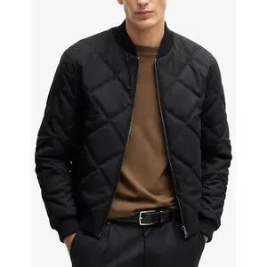BOSS Quilted Baseball-collar Wool-blend Jacket