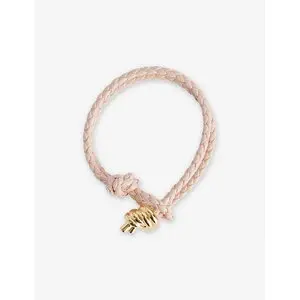 Bottega Veneta Chain-knot Braided Leather Bracelet - Cameo
