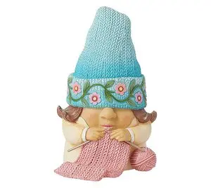 JIM SHORE Knitting Hat Gnome Figurine 3.9in H - One-color