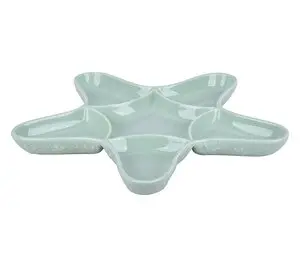 TEMP-TATIONS As Is Knotical 14' Divided Star Fish Platter - One-color