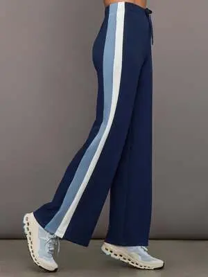 Carbon38 Wide Leg Track Pant - Navy