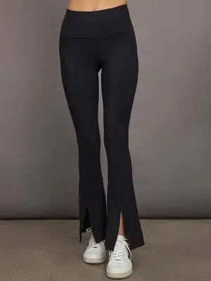 Carbon38 Split Front Legging In Melt Black
