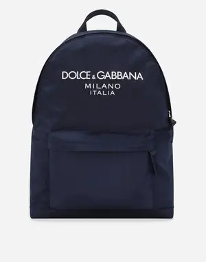 Dolce & Gabbana Nylon Backpack With Logo - Blue