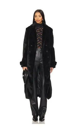 Bardot Faux Fur Trench Coat