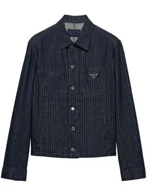 Prada Chevron Denim Jacket - Blue