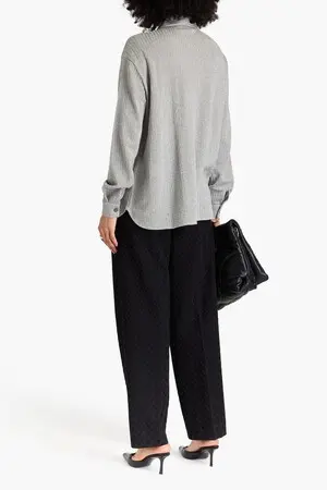 Missoni Metallic Crochet-knit Cotton-blend Shirt - Gray