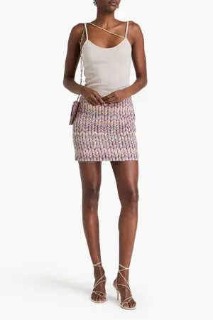 Missoni Metallic Crochet-knit Top - Platinum
