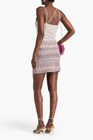 Missoni Metallic Crochet-knit Top - Platinum