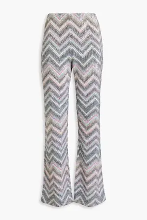Missoni Sequined Metallic Crochet-knit Flared Pants