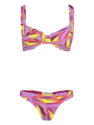 BRIGITTE Botanical-print Bikini - Purple