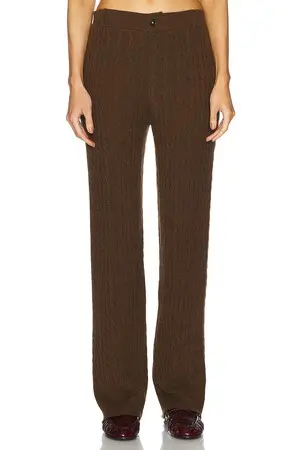 Guest In Residence Cable Cashmere Trouser - Chestnut