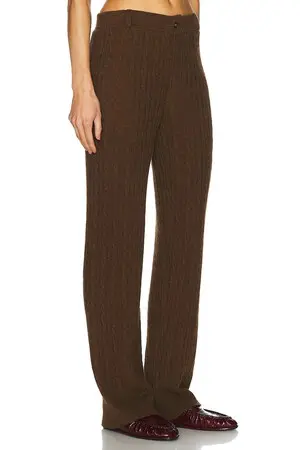 Guest In Residence Cable Cashmere Trouser - Chestnut