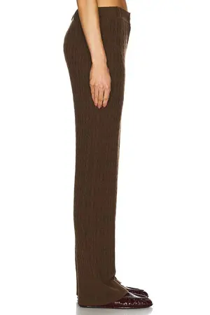 Guest In Residence Cable Cashmere Trouser - Chestnut