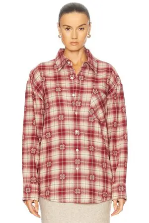 Amiri Quad Flannel Overshirt - Deep Red