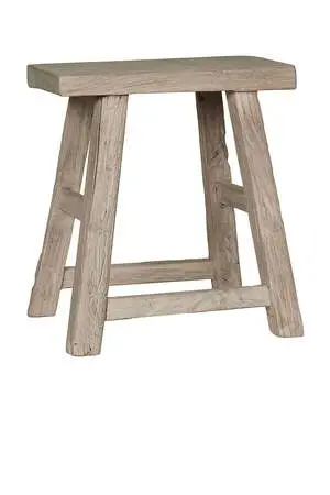 OLIVE ATELIERS Elm Wood Stool In White