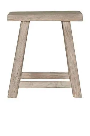 OLIVE ATELIERS Elm Wood Stool In White