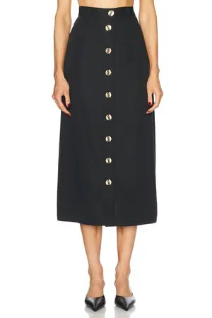 Matthew Bruch Button Front Midi Skirt