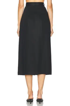 Matthew Bruch Button Front Midi Skirt