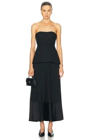 Simkhai Prisca Belted Bustier Tea Length Dress