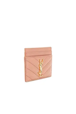 Saint Laurent Card Case In Coral
