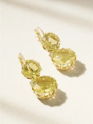 Ileana Makri Double Crown 18-karat Gold Topaz Earrings - Yellow