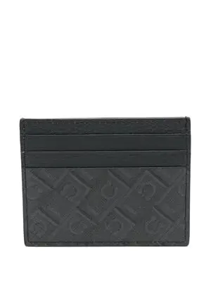 FERRAGAMO Monogram-print Card Slots - Black