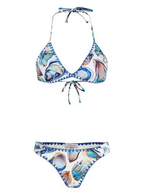 BRIGITTE Shell-print Bikini - White