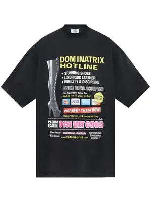 Vetements Text-print T-shirt - Black