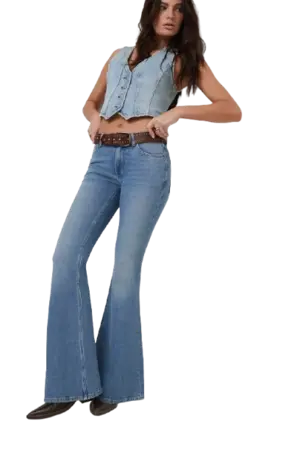 Free People We The Free Love Bomb Flare Jeans - Dynamite