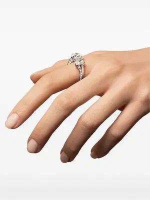LOEV 18k White Gold Diamond Open Cuff Ring
