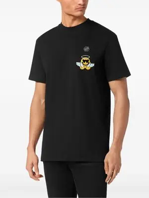 Philipp Plein Angel Smile-patch T-shirt - Black