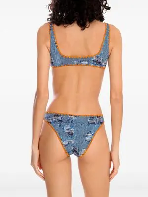 BRIGITTE Denim-print One Piece Swimsuit
