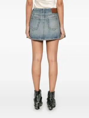 Alexander McQueen Denim Mini Skirt