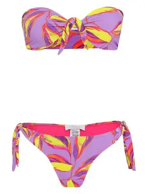 BRIGITTE Leaf-print Bikini - Purple