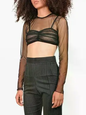 IOANA CIOLACU Semi-sheer Cropped Top