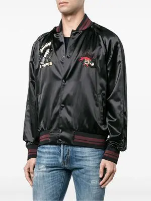 Valentino Garavani Motifs-embroidered Bomber Jacket - Black