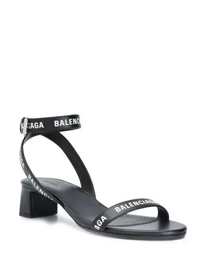 Balenciaga Logo Ankle Strap Sandals