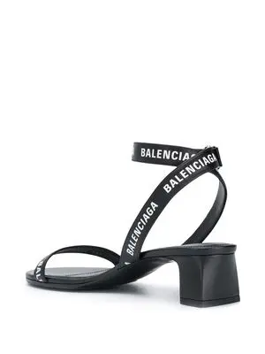 Balenciaga Logo Ankle Strap Sandals