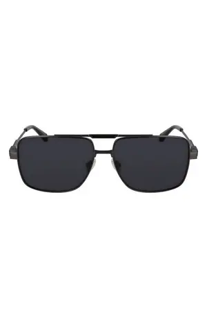 FERRAGAMO Gancini Prisma Navigator Sunglasses - Matte Dark Gunmetal