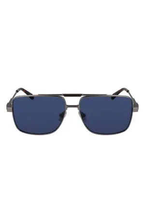 FERRAGAMO Gancini Prisma Navigator Sunglasses - Matte Light Ruthenium