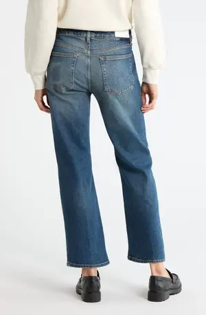 RE/DONE Slim Straight Crop Jeans - Smoke Water