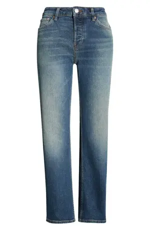 RE/DONE Slim Straight Crop Jeans - Smoke Water