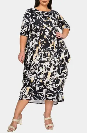 L I V D Brielle Printed Jersey Midi Dress