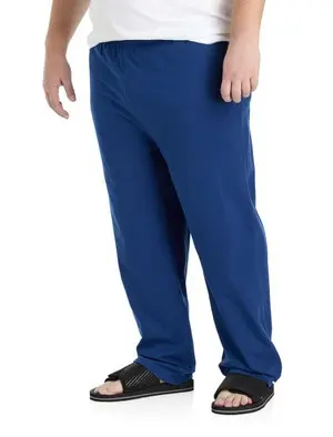 HARBOR BAY BY DXL Big & Tall Open-hemmed Jersey Pants - Estate Blue