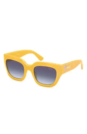 Emilio Pucci Butterfly Sunglasses - Shiny Yellow / Gradient Blue
