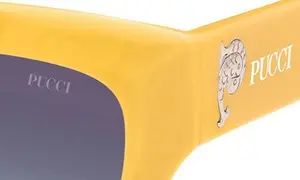 Emilio Pucci Butterfly Sunglasses - Shiny Yellow / Gradient Blue